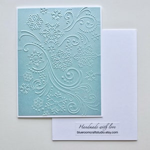 Handmade Embossed Christmas Cards With Snowflakes - Etsy