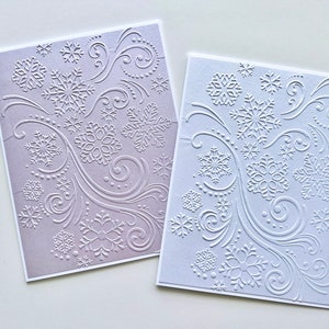 Handmade Embossed Christmas Cards With Snowflakes - Etsy