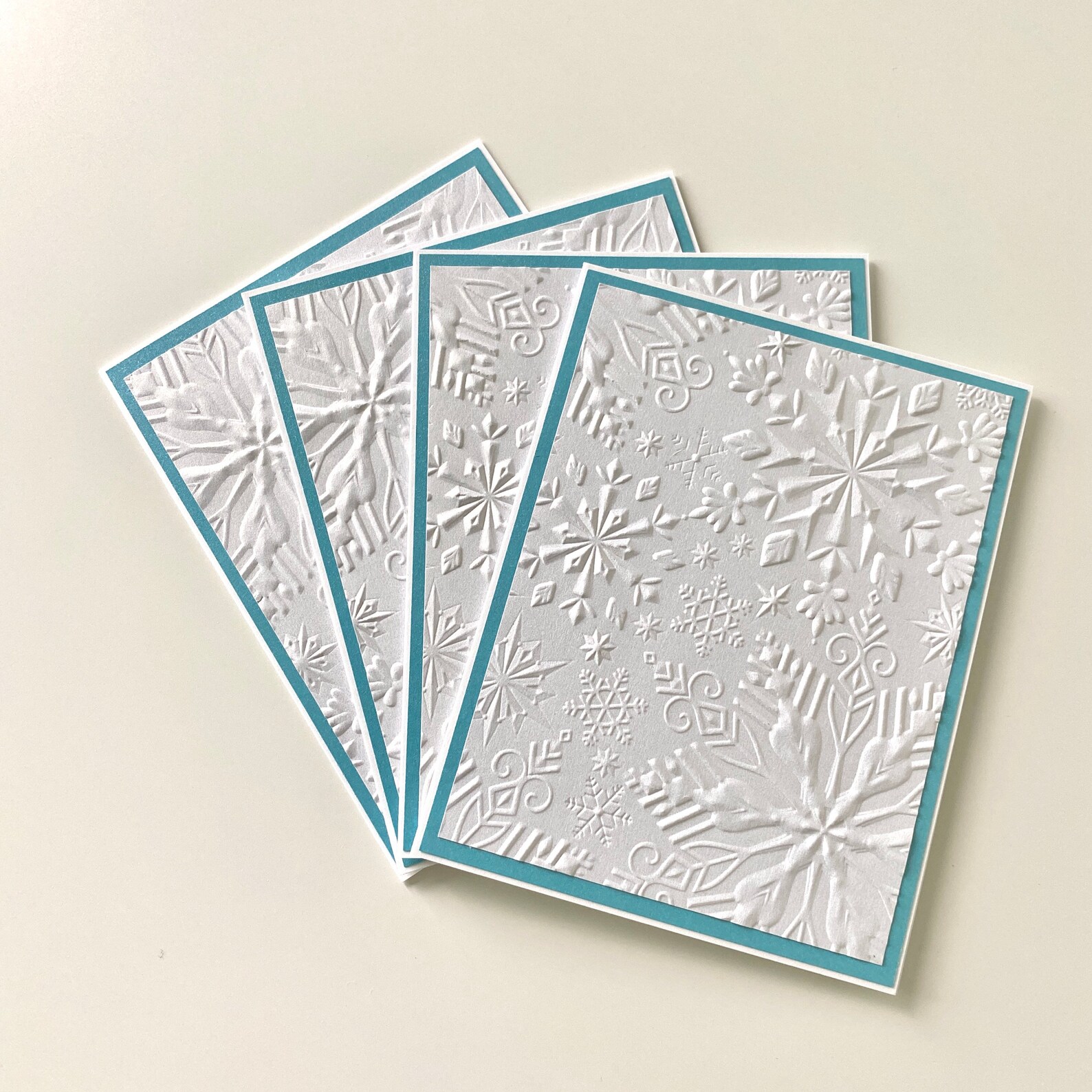 Christmas Embossed Card Set Handmade Christmas Cards With | Etsy