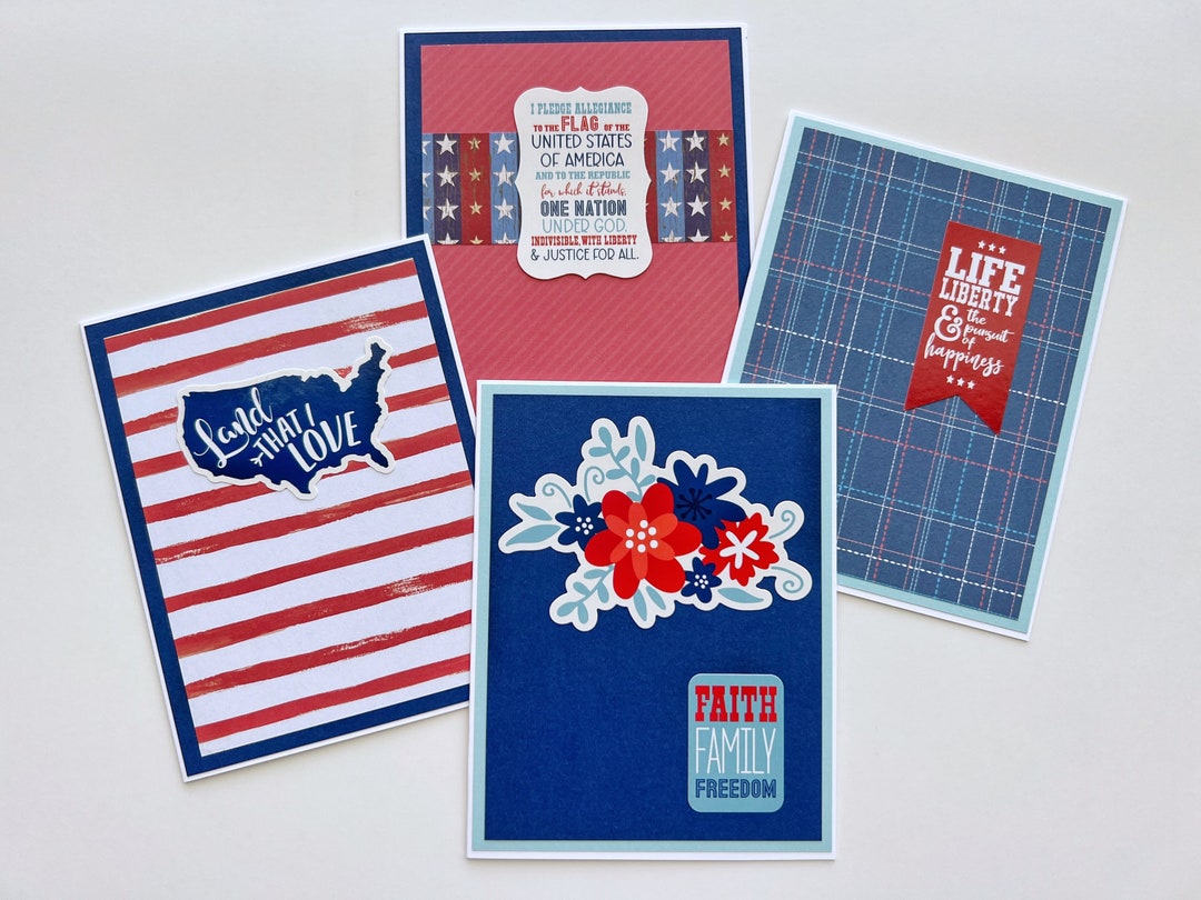 Patriotic Cards, 4th of July Card Set, Independence Day Cards Handmade ...