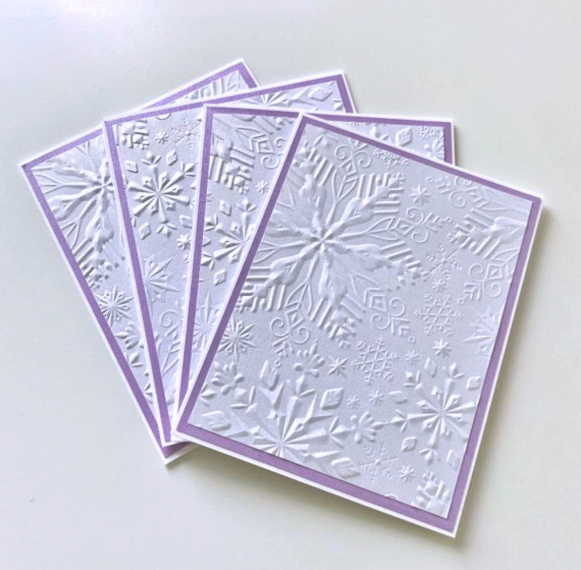 Embossed Snowflake Christmas Cards: Handmade Holiday Greeting Card Set ...