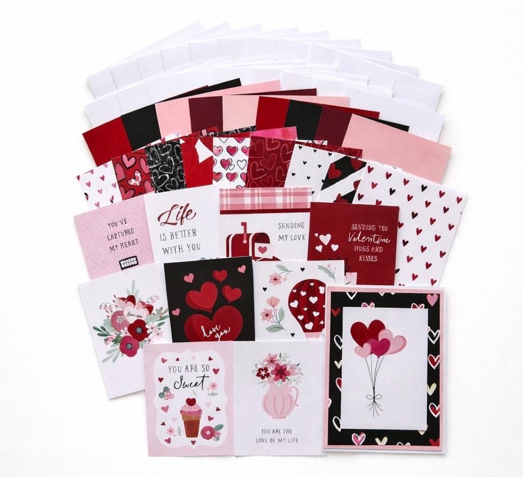 Valentines Day Card Making Kit, Craft Kit for Adults, DIY Greeting ...