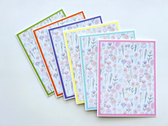 Blank Cards With Envelopes Floral Note Card Set Handmade | Etsy