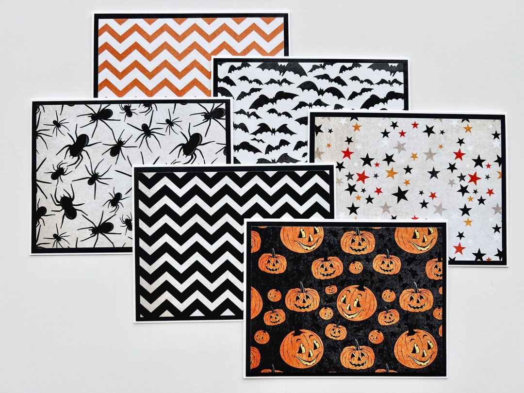 Spooky Halloween Cards, Set of 6, Handmade Greeting Card Pack - Etsy