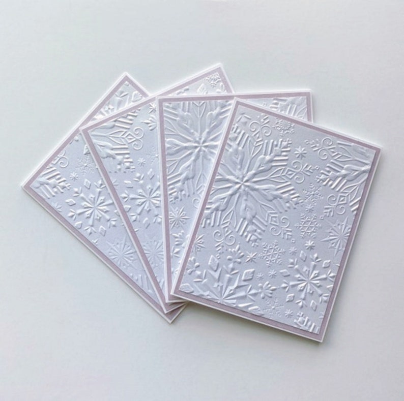 Christmas Embossed Card Set Handmade Christmas Cards With - Etsy