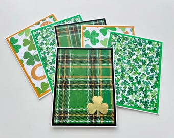 Set of 6 Embossed Shamrock Note Cards With Envelopes Cards Lucky Cards ...