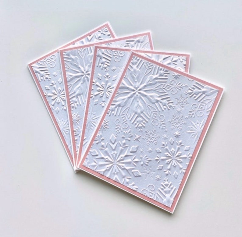 Embossed Snowflake Christmas Cards: Handmade Holiday Greeting Card Set ...