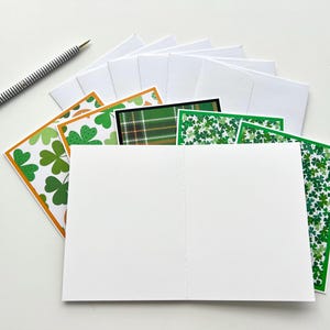St. Patrick’s Day Cards With Shamrocks, Spring Holiday Card Set - Etsy
