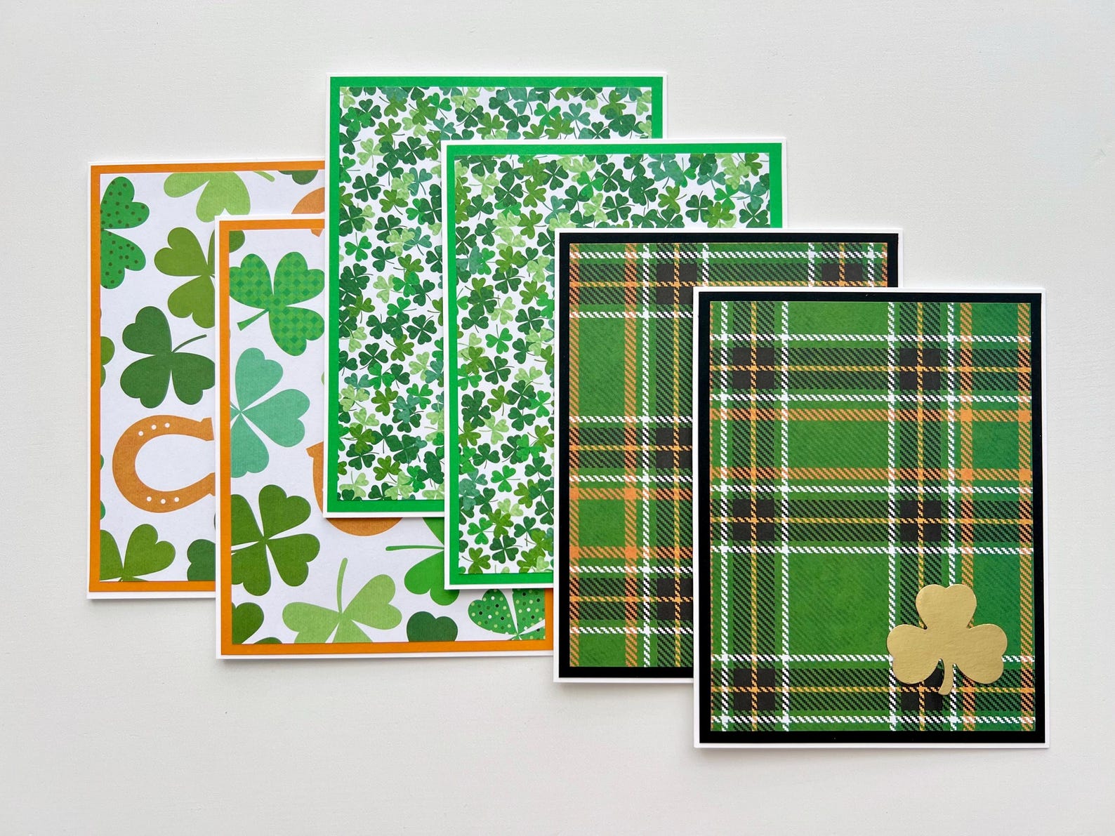 St. Patrick’s Day Cards With Shamrocks, Spring Holiday Card Set - Etsy