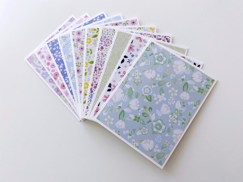 Handmade Floral Note Cards Set of 10 Blank Cards | Etsy