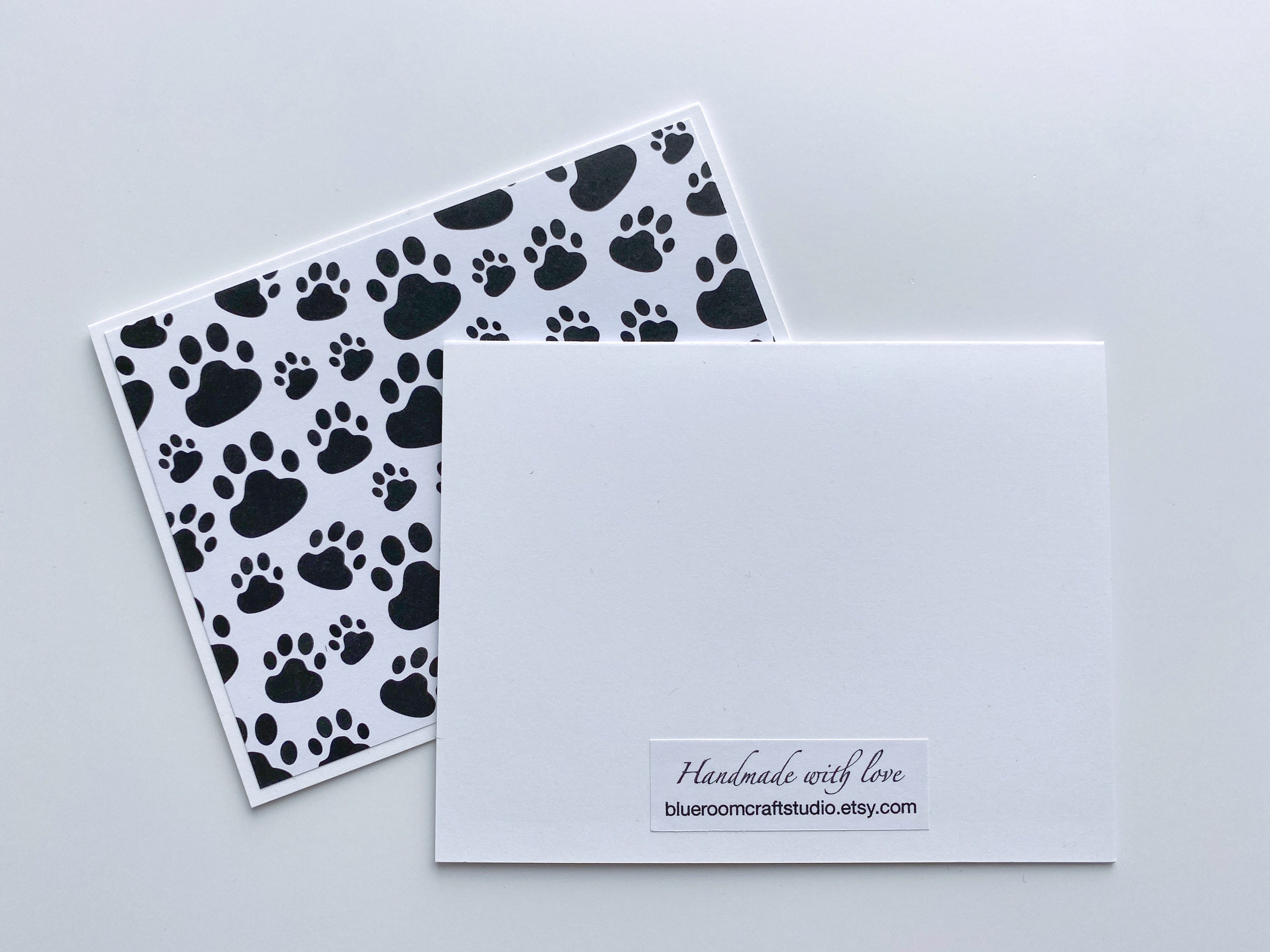 Paw Prints Cards Handmade Pet Card Set Dog Lover Stationery - Etsy Polska
