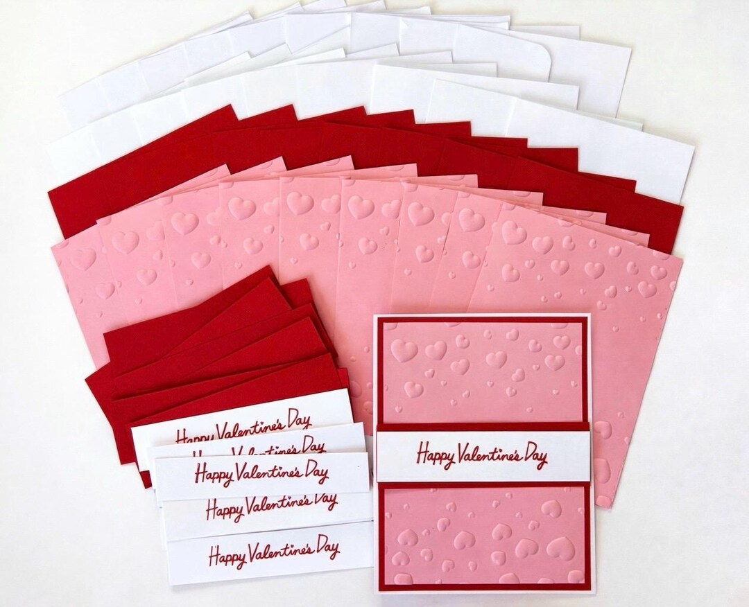 Valentines Day Card Making Kit, DIY Greeting Cards, Gift Idea, Kit for ...