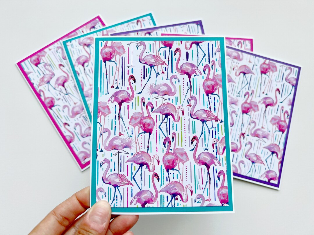 Pink Flamingo Blank Note Cards, Summer Gift - Etsy
