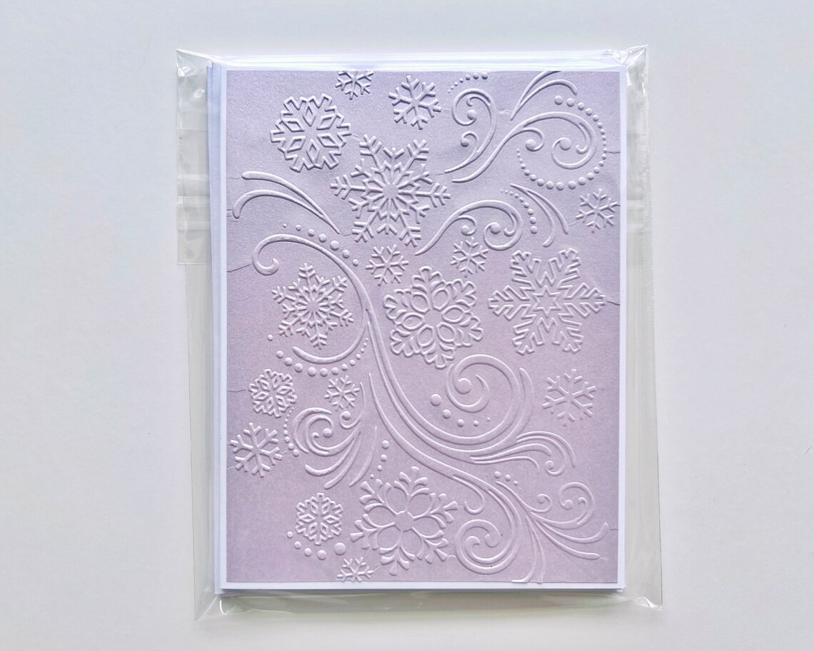 Handmade Embossed Christmas Cards With Snowflakes - Etsy