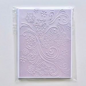 Handmade Embossed Christmas Cards With Snowflakes - Etsy