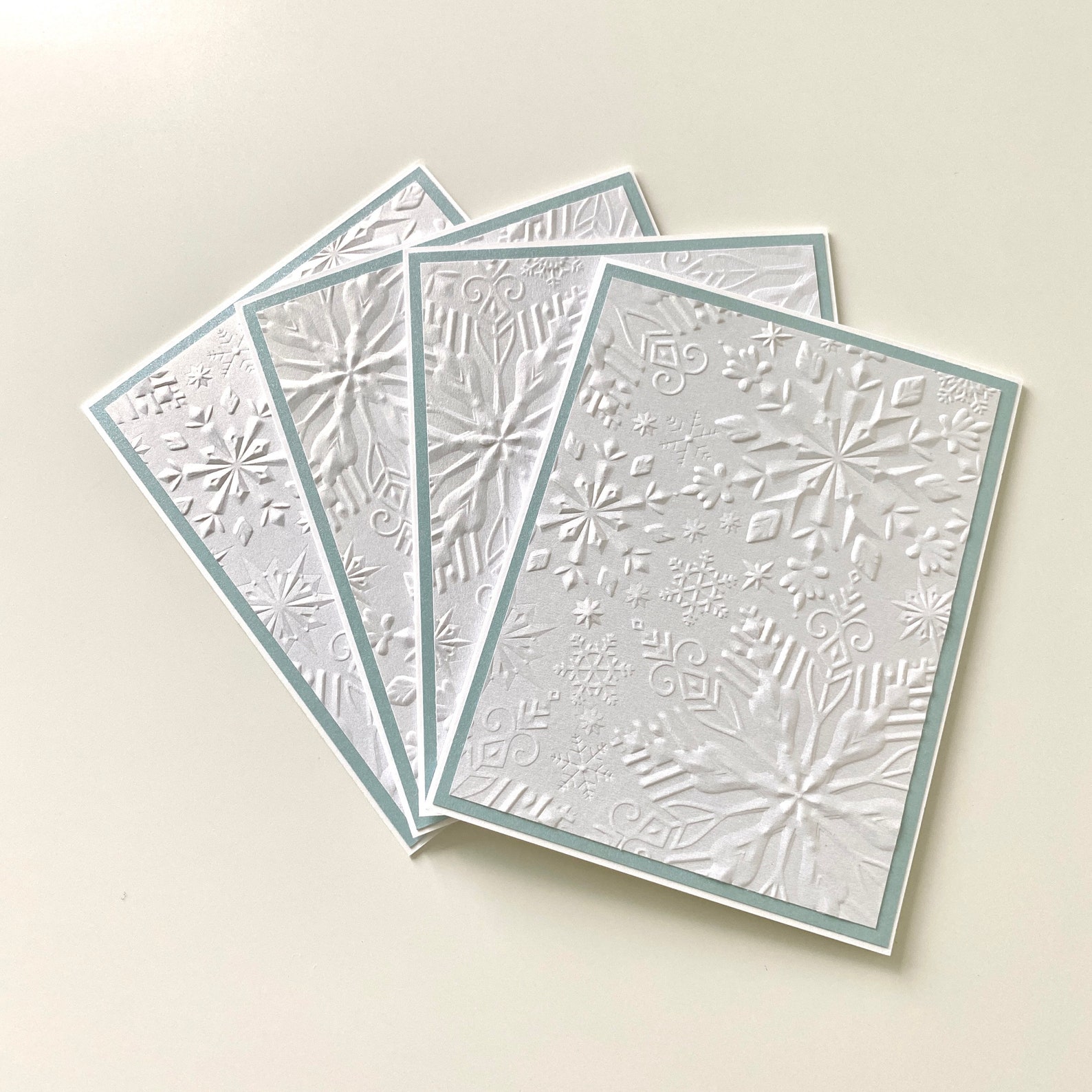 Christmas Embossed Card Set Handmade Christmas Cards With | Etsy