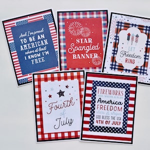 4th of July Cards, Independence Day Card Set, Greeting Card Pack - Etsy