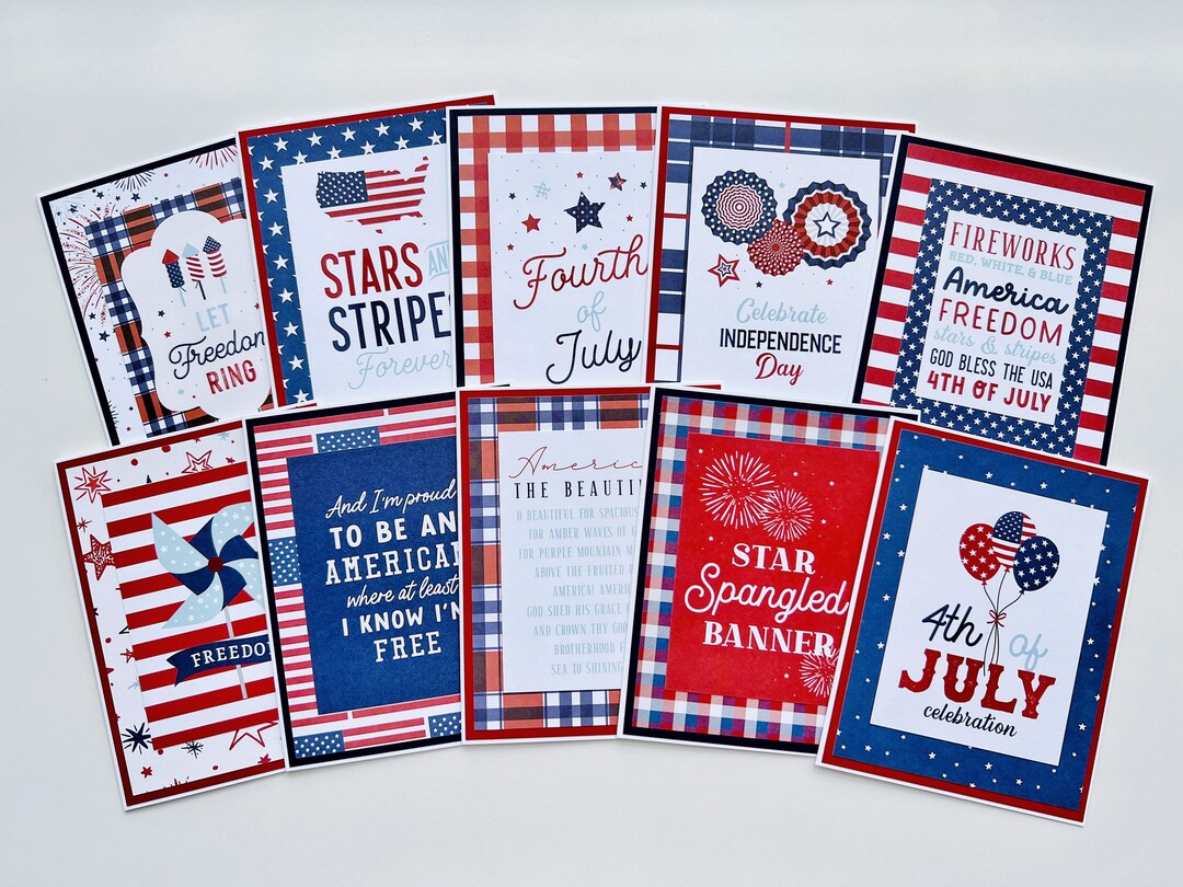 4th of July Cards, Independence Day Card Set, Greeting Card Pack - Etsy