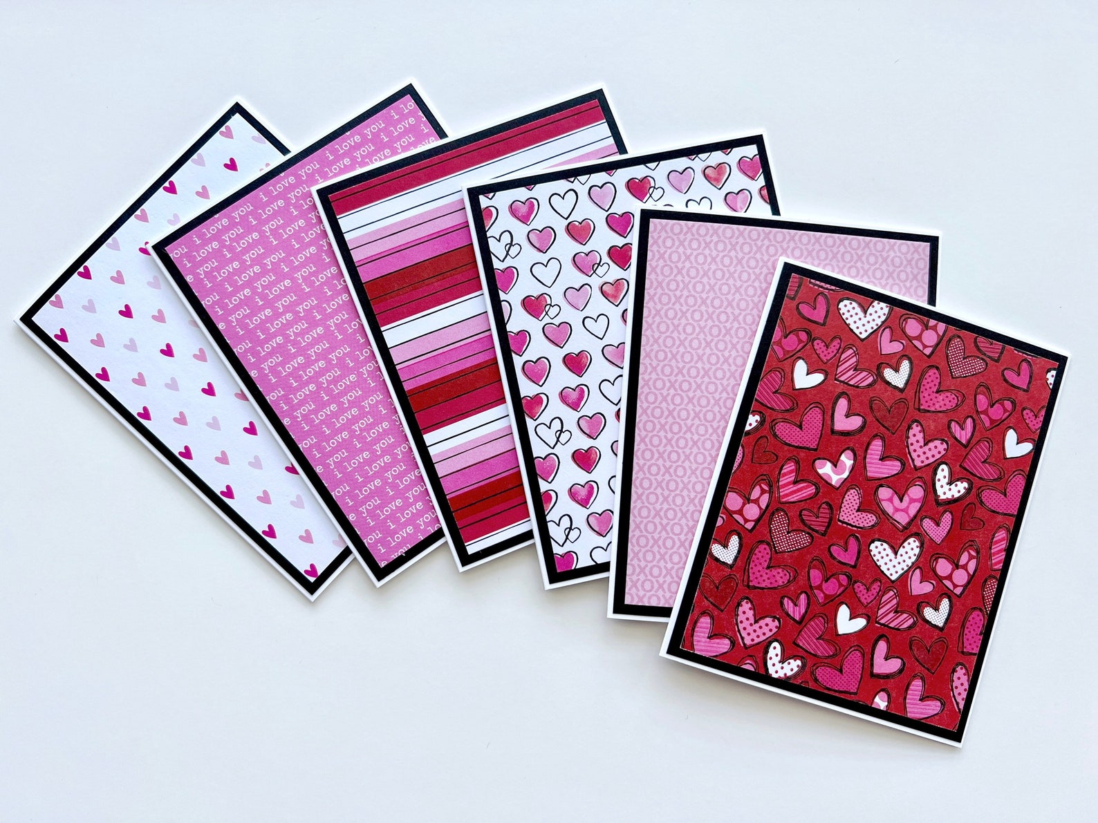 Valentines Day Cards Assortment Set of 6 Handmade Valentines | Etsy