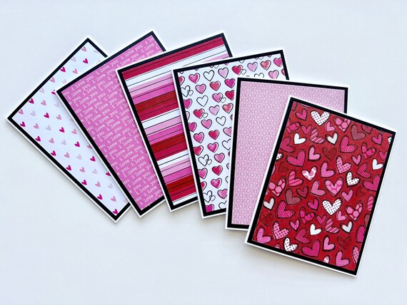 Valentines Day Cards Assortment Set of 6 Handmade Valentines | Etsy