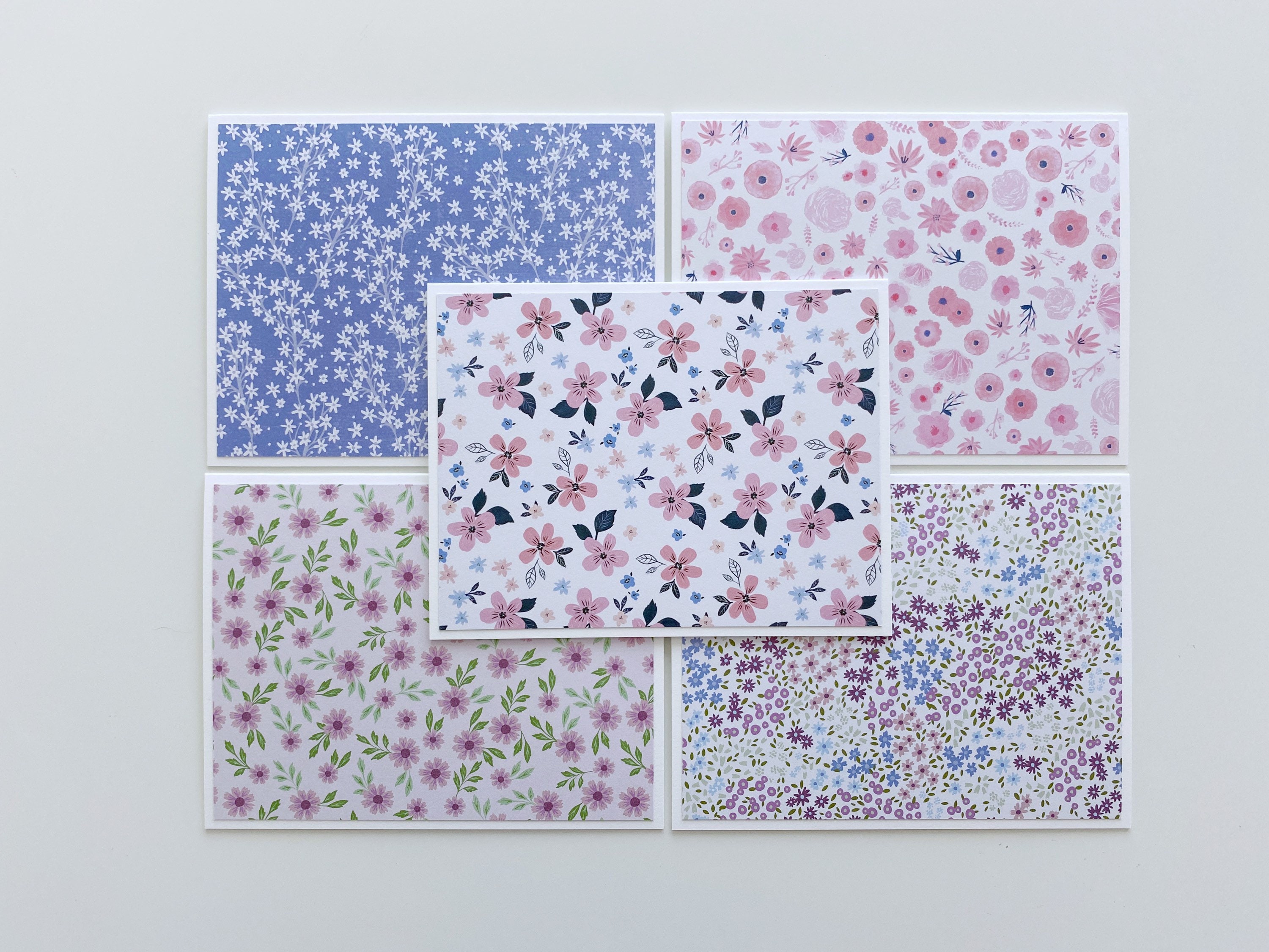 Handmade Floral Note Cards Set of 10 Blank Cards - Etsy