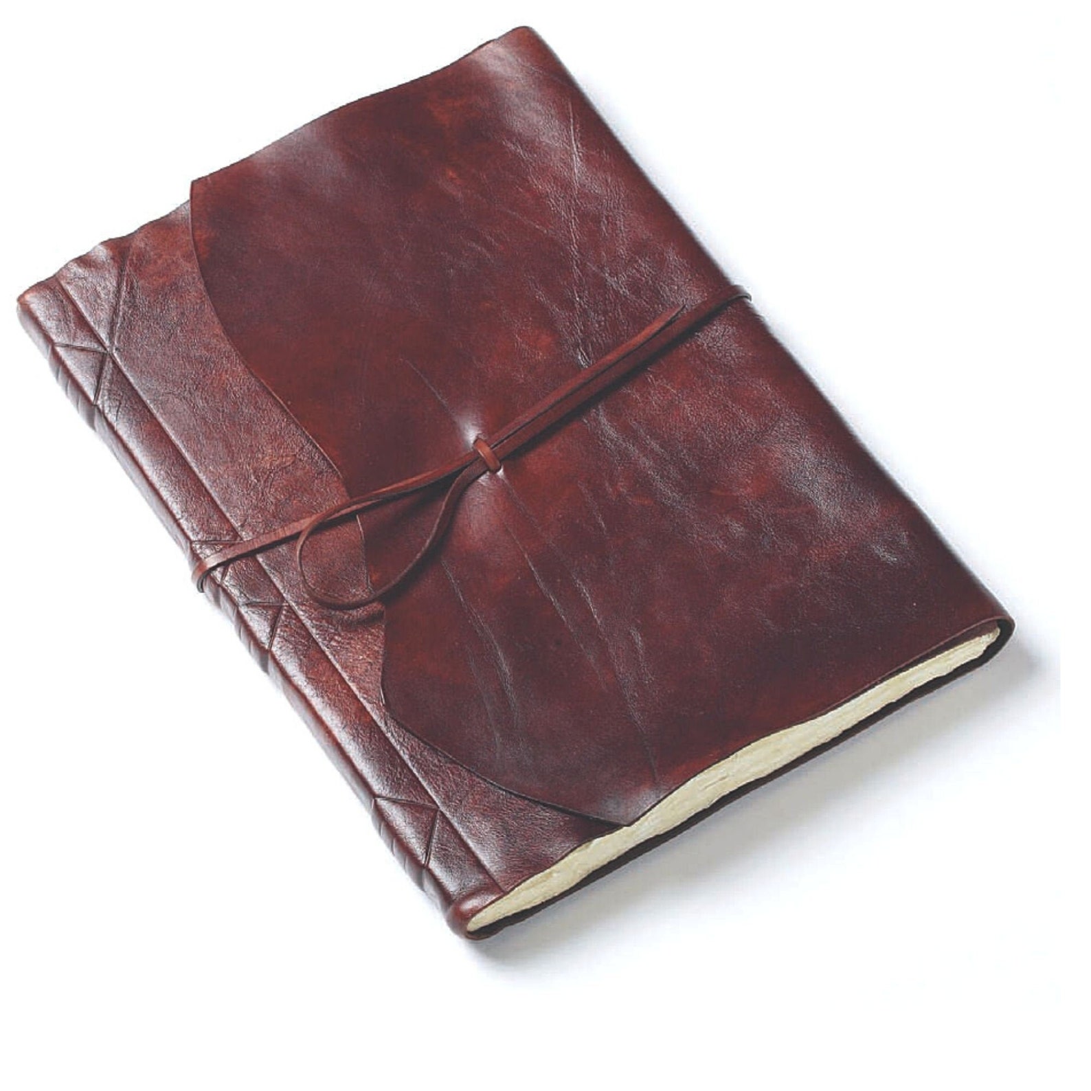 Leather Book With Handmade Paper - Size 7x10 Inch - Etsy