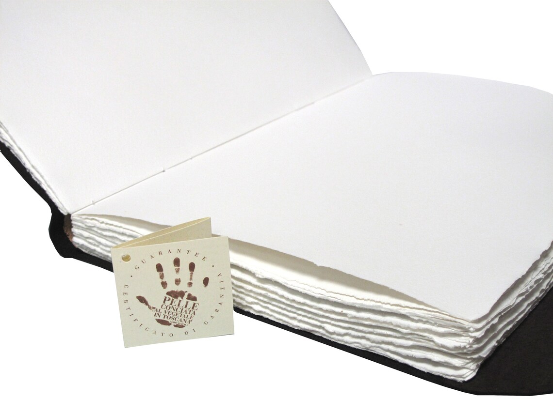 Leather Book With Handmade Paper - Size 7x10 Inch - Etsy