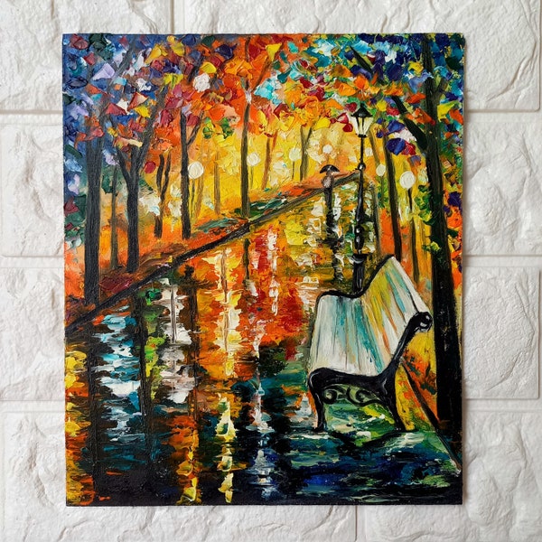 Park Bench Painting - Etsy
