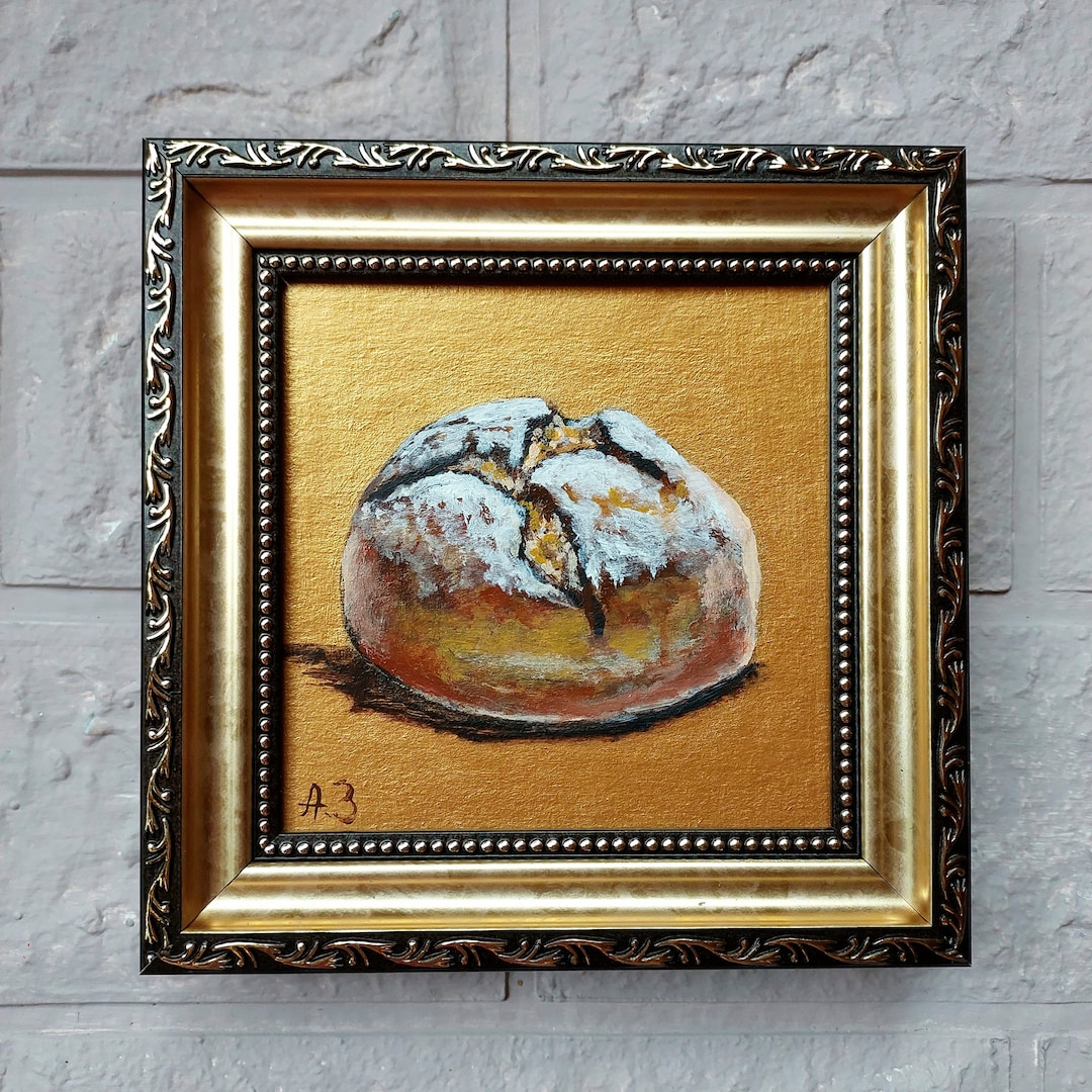 Bread Painting Still Life Loaf of Bread Art Kitchen Decor Still Life ...