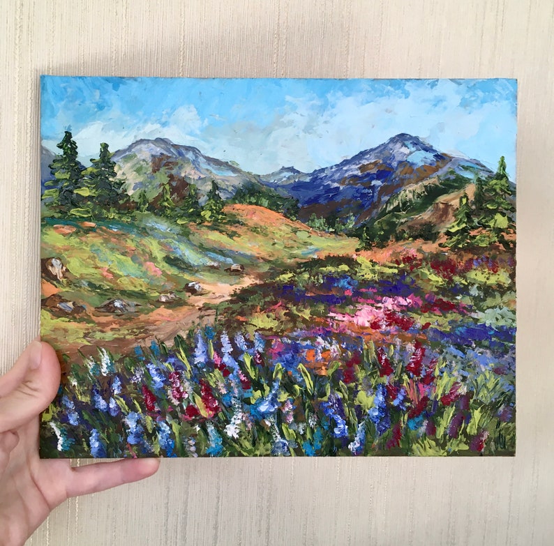 Yellowstone Painting Original Art National Park Oil Painting | Etsy