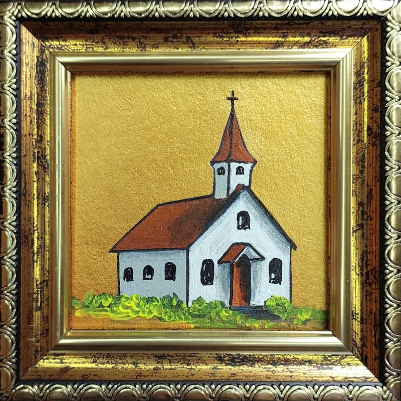 Folk Art Church - Etsy
