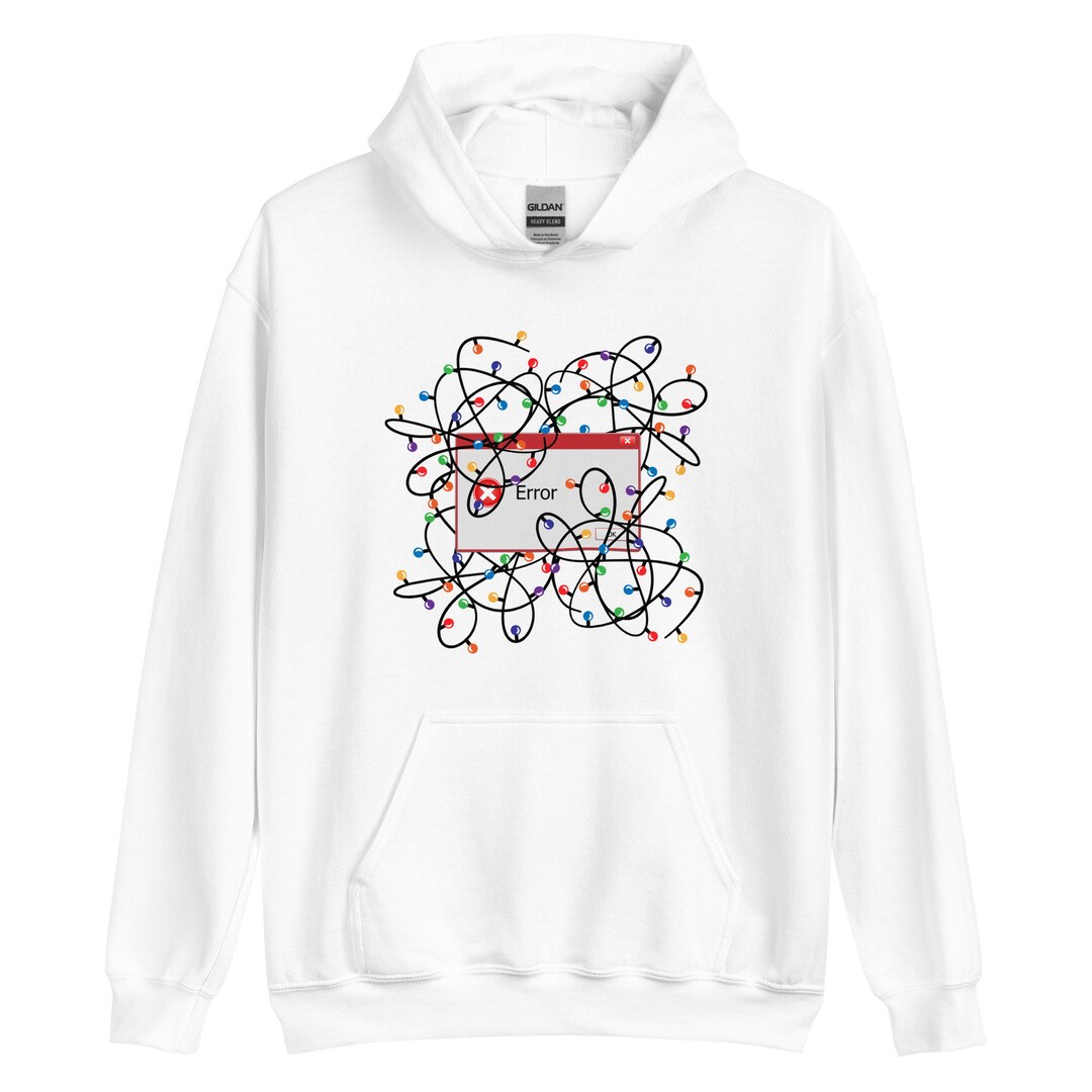 Unique Christmas Error Hoodie Cozy & Stylish Messy Lights - Etsy