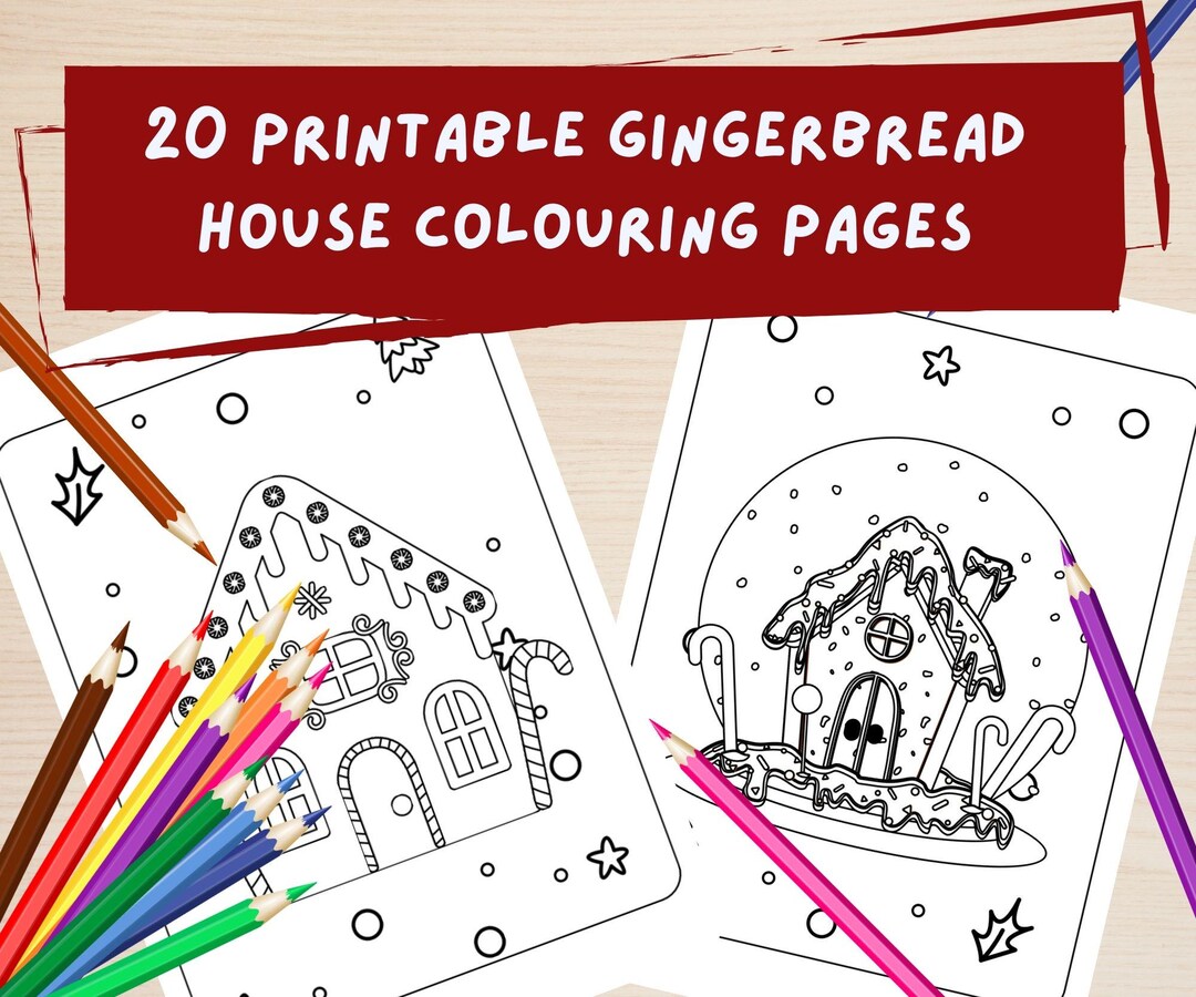 Gingerbread Festive Holiday Houses 20 Printable Coloring Pages Set 1 ...