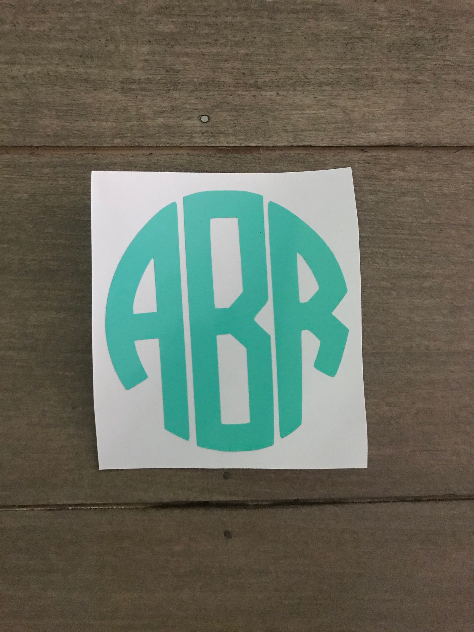 Circle Monogram Decal - Etsy