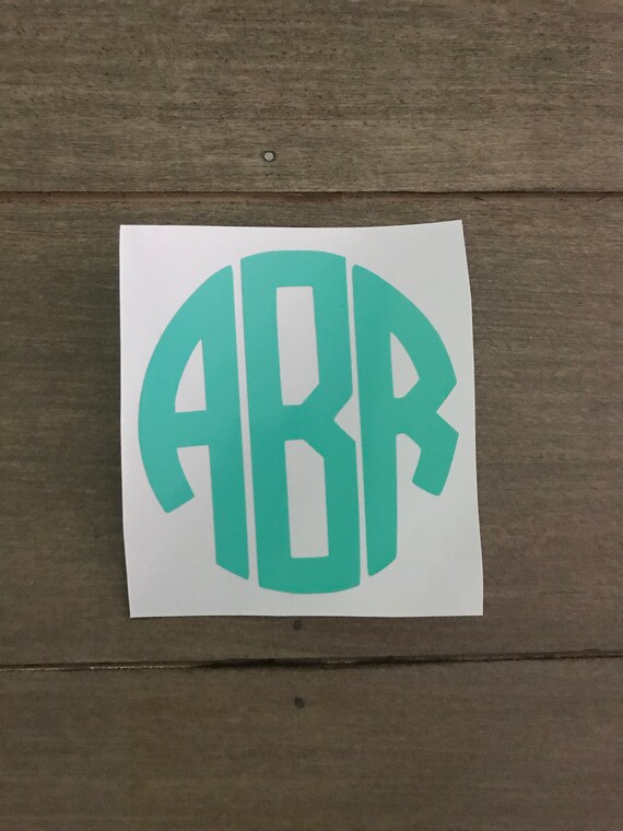 Circle Monogram Decal - Etsy