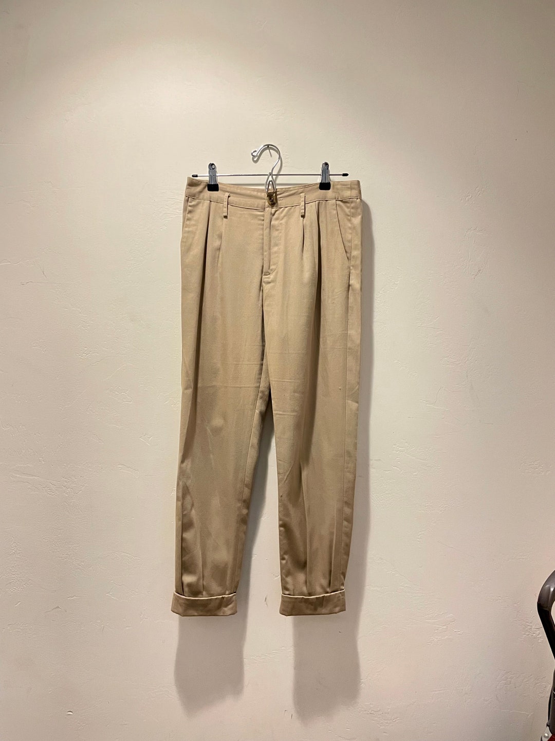 Pleated Tan Slacks - Etsy