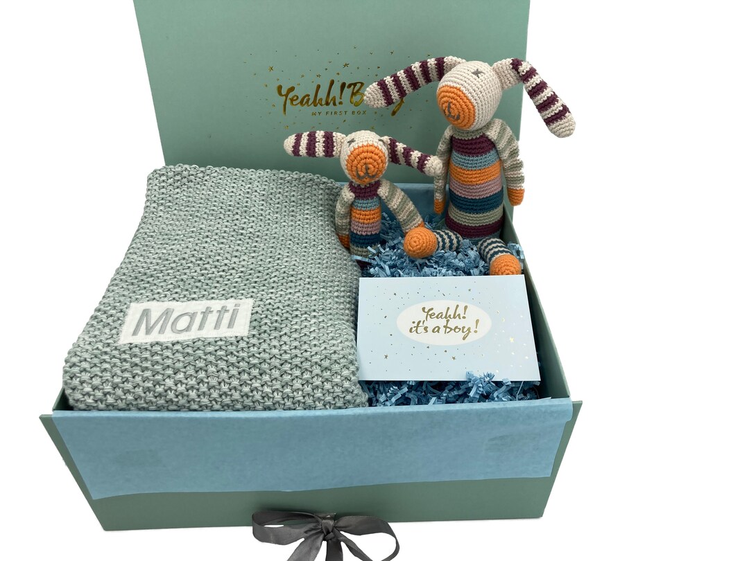 Girl Gift for Birth / Crochet Patchwork Blanket, Rattle & Bodysuit - Etsy