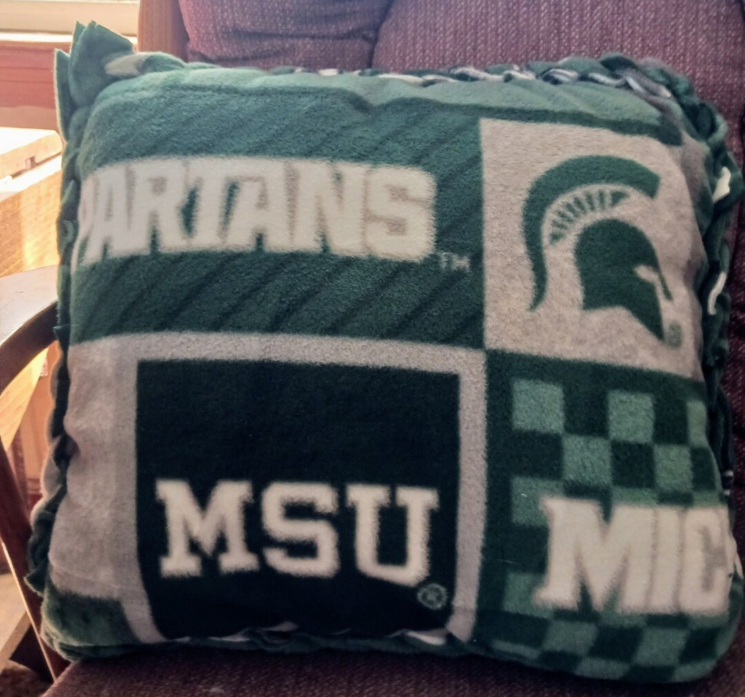 Michigan State University Fleece Pillow - No Sew, 16" X 16" - Etsy