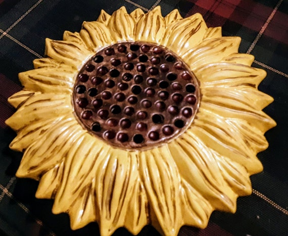 Hand Painted Ceramic Sun Flower Potpourri Dish | Etsy