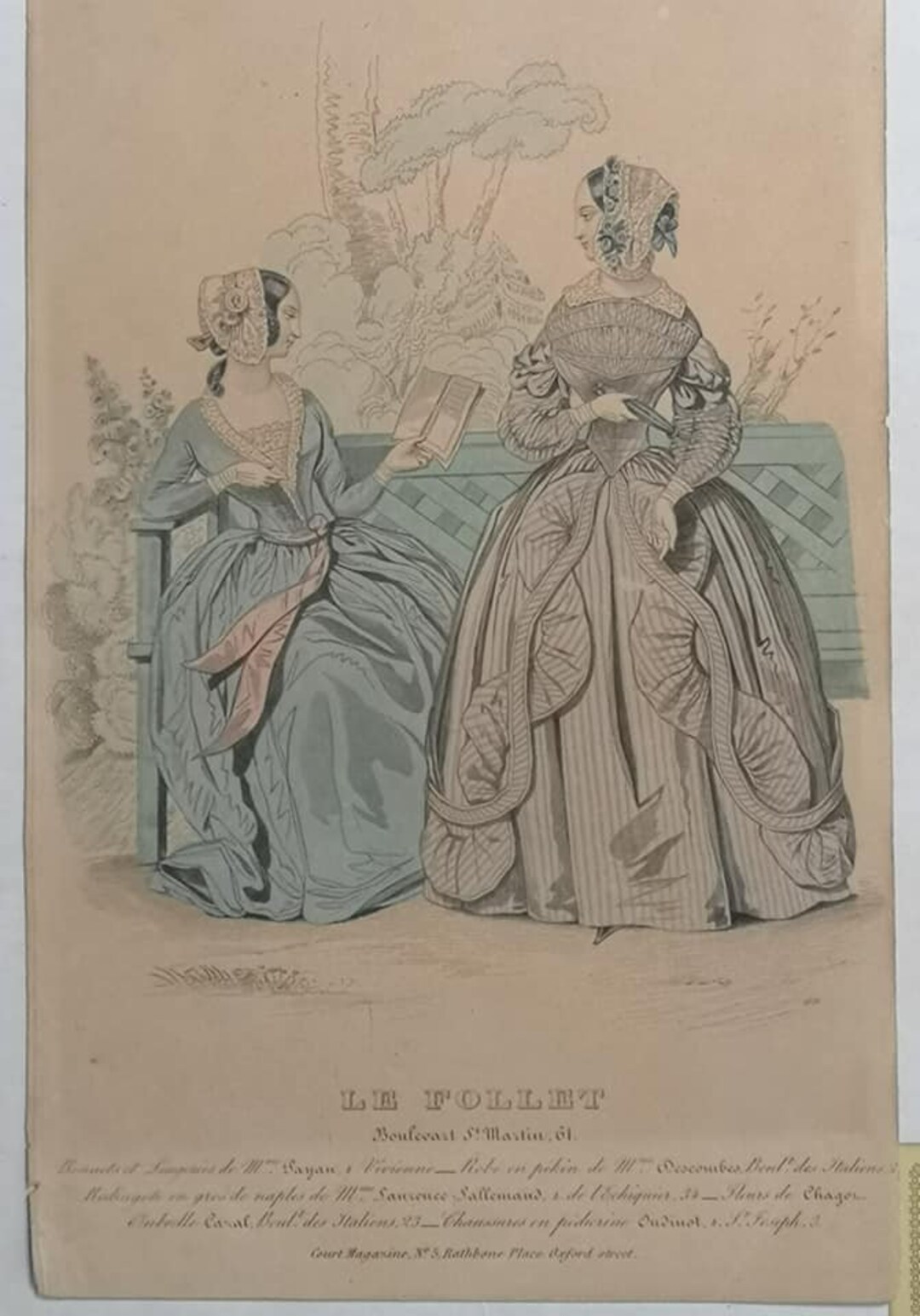 Antique Engraving Le Follet Parisian Fashion Illustration - Etsy