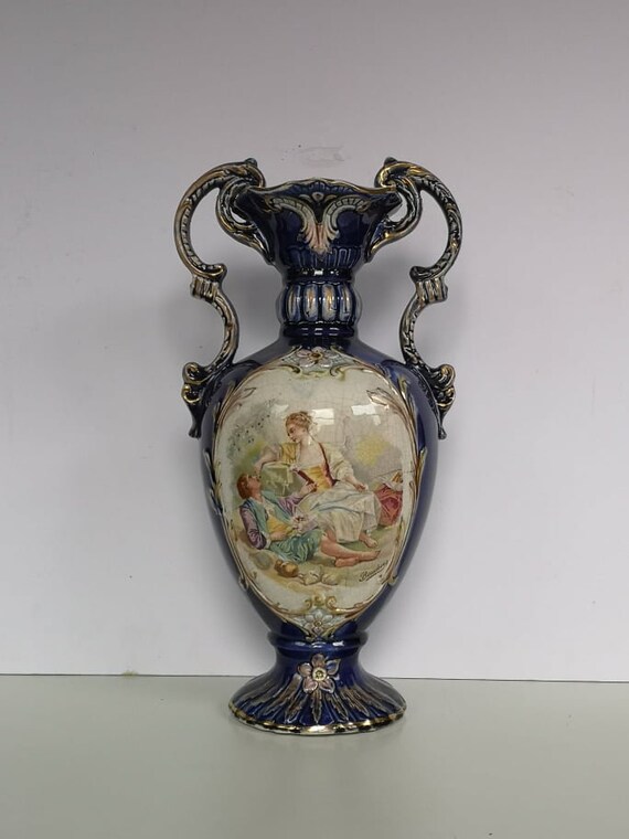 Antique French Porcelain Vase After Francois Boucher in Deep | Etsy