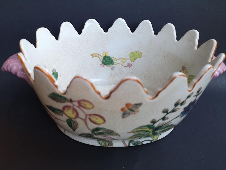 Chinese Famille Rose Porcelain Lotus Monteith Bowl Ca. 1930 | Etsy