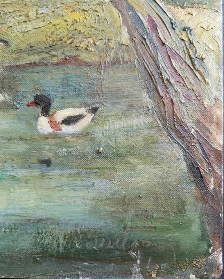 John Sutton british B .1935 'norfolk Broadlands' Original Landscape Oil ...