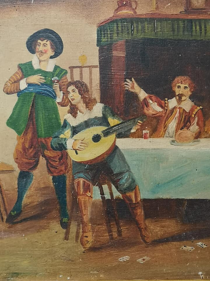 Late 18th Century Dutch Tavern Interior Genre Scene Oil on Oak Panel ...