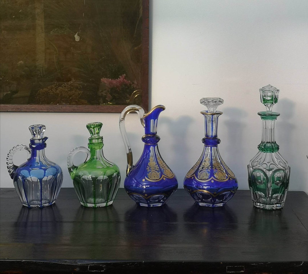 Collection of 5 ANTIQUE BOHEMIAN GLASS Objects, Ca. 1930's - Etsy