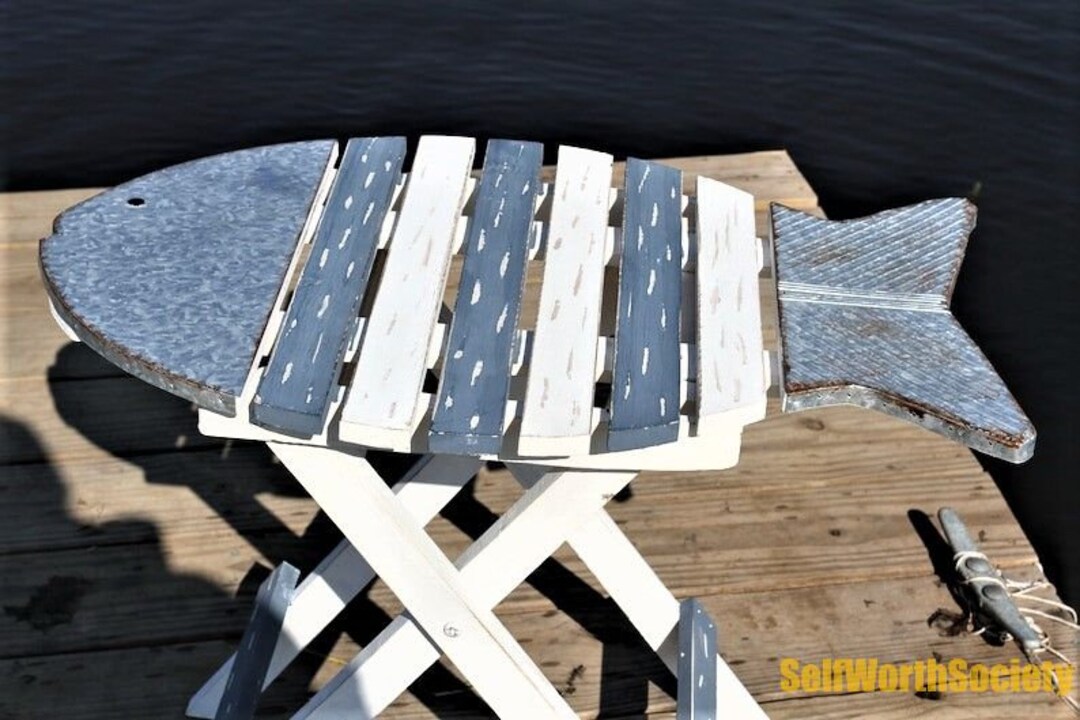 Foldable Fish Table for Outdoor and Camping: Weathered Look - Etsy