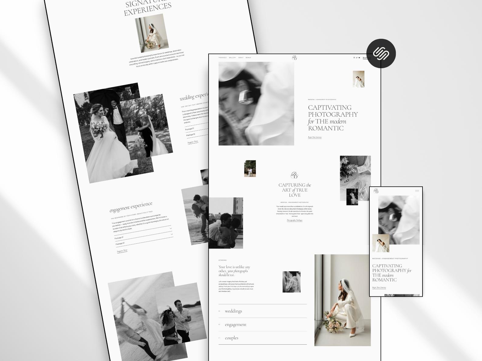 Squarespace Website Template: Wedding Photographer Portfolio, Family ...