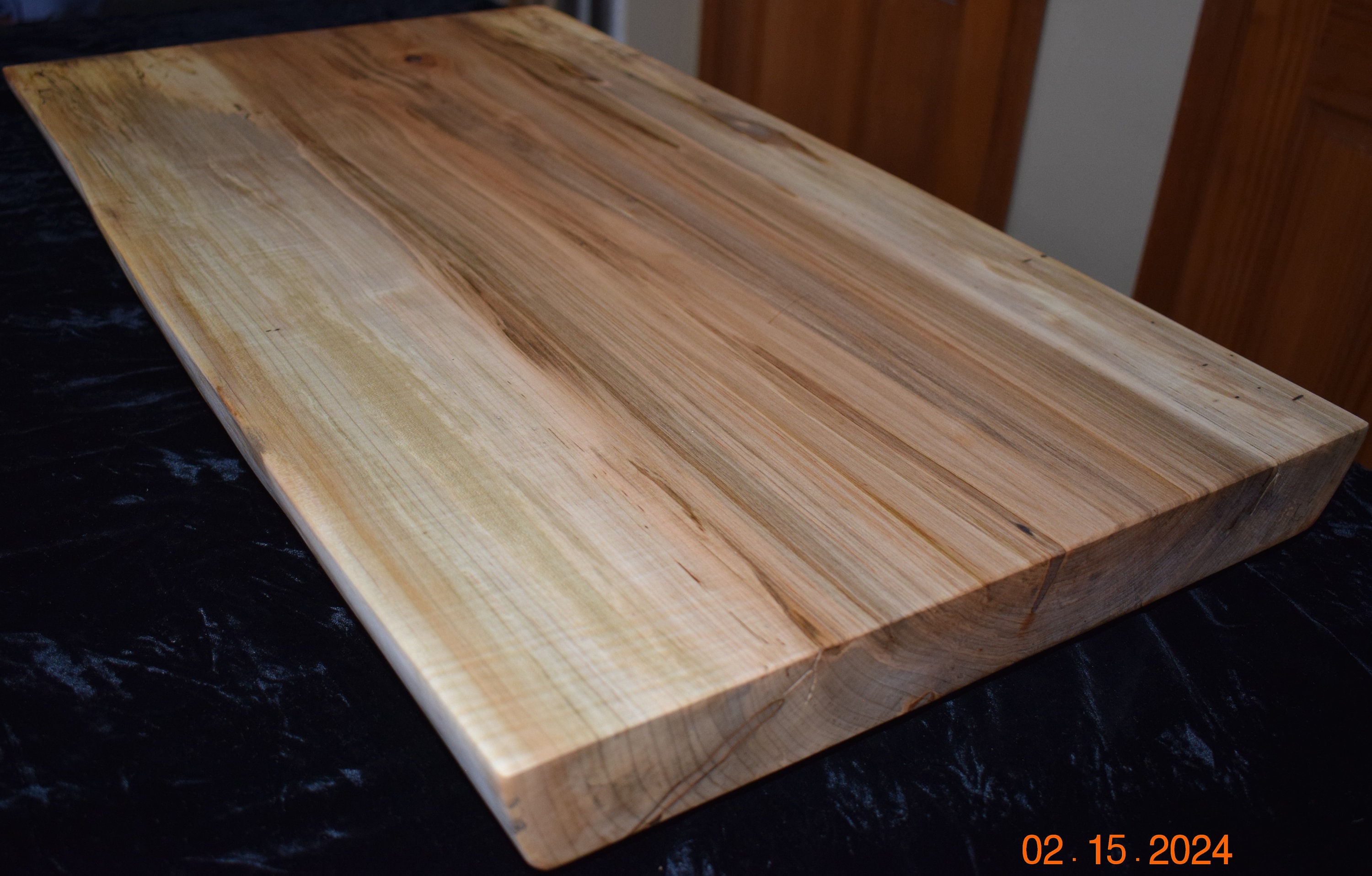 Curly Double Live Edge Ambrosia Maple Slab. Finished & Project Ready to ...