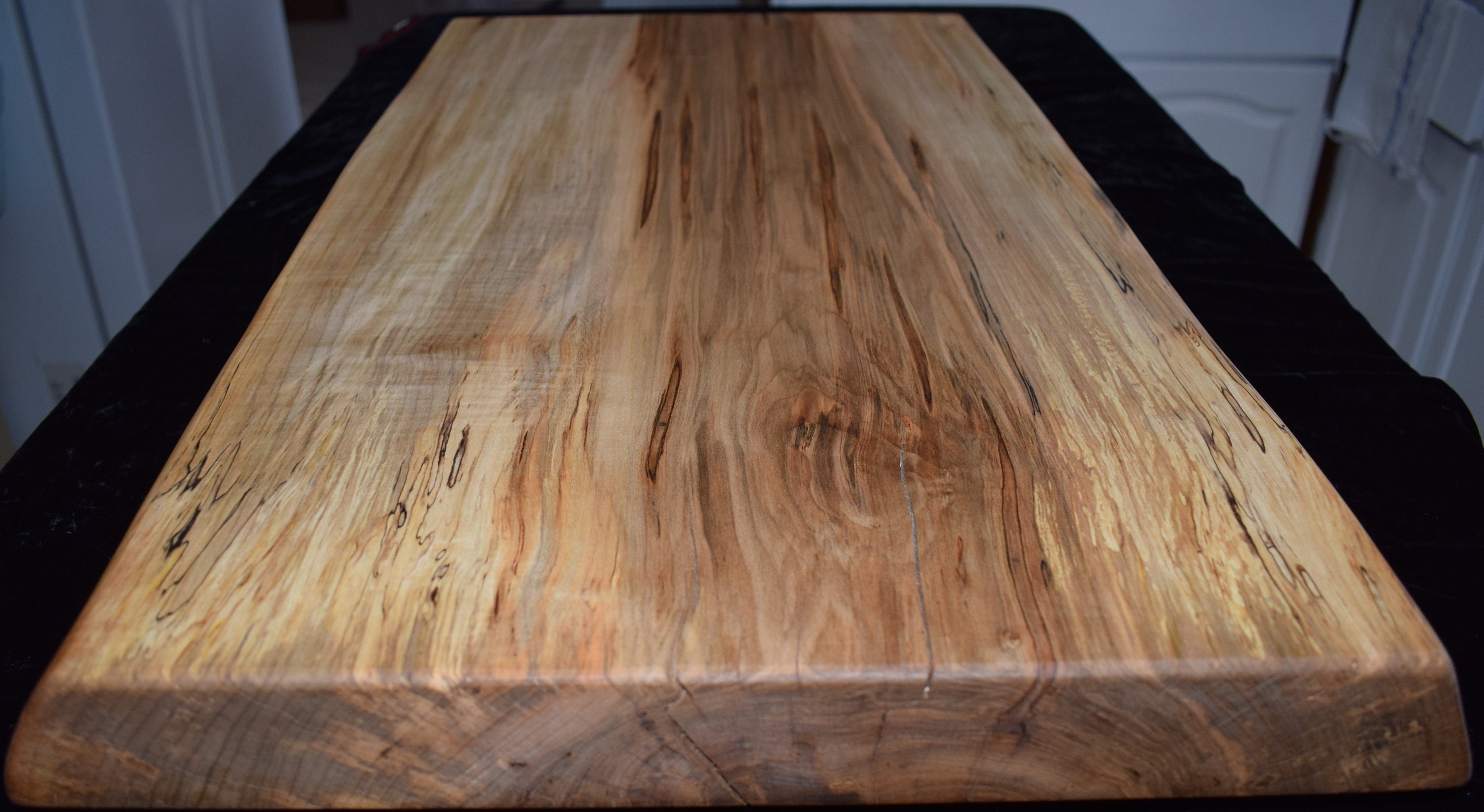 Curly Double Live Edge Ambrosia Maple Slab. Finished & Project Ready to ...