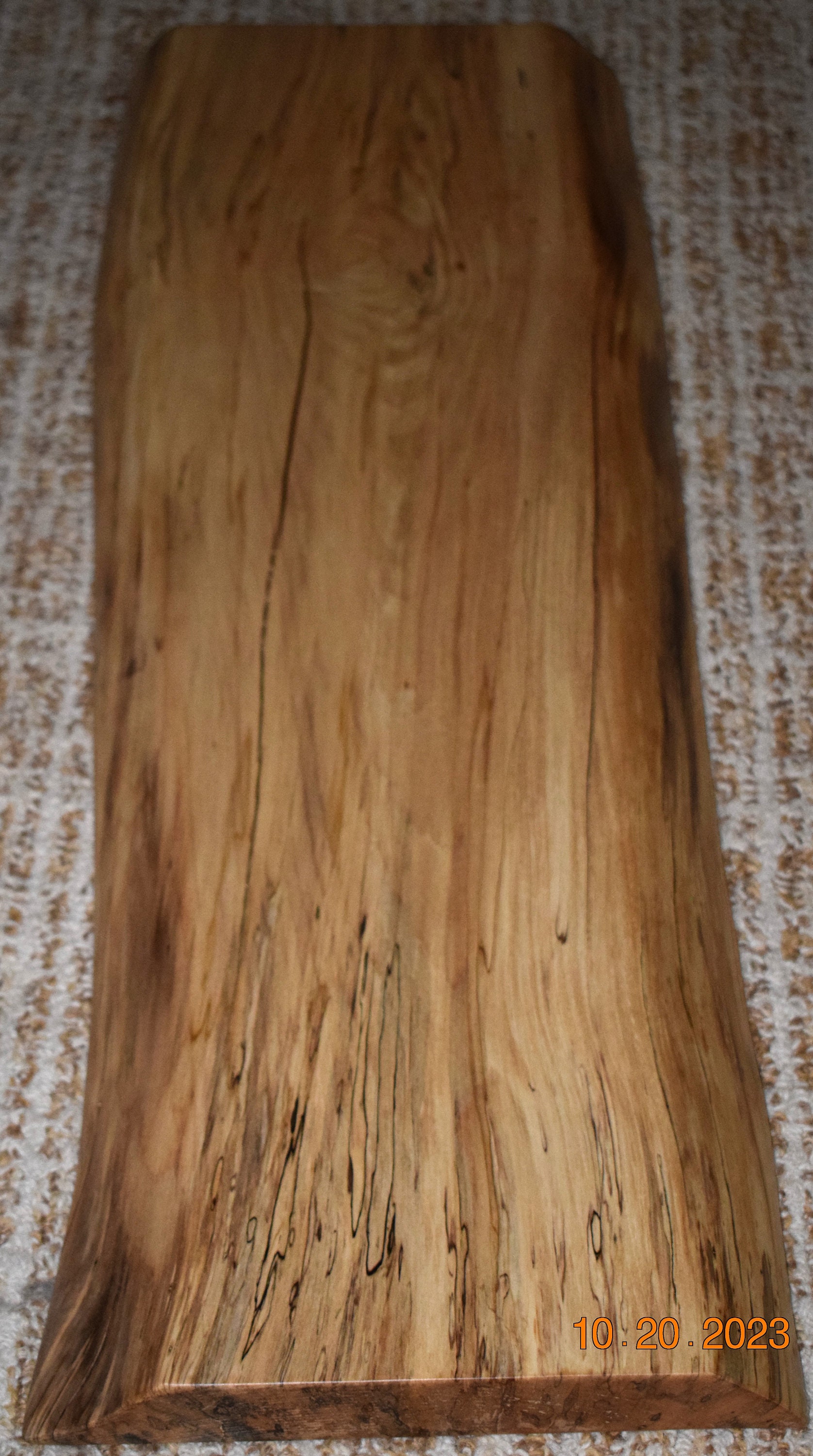 Live Edge SPALTED Maple BENCH/SHELF. Finished & Ready to Use Today. Mud ...